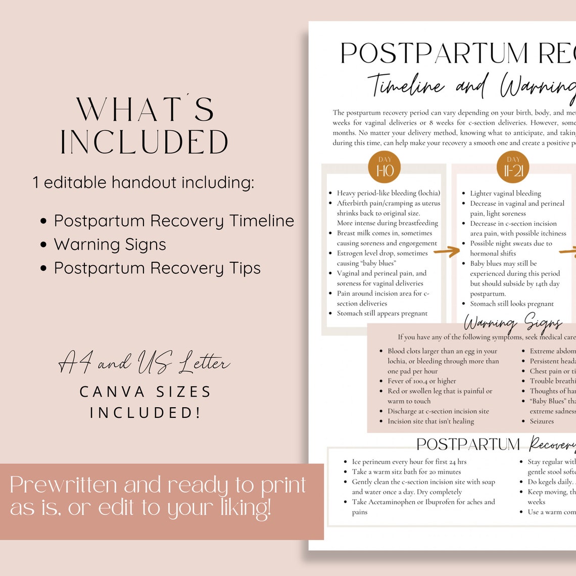 Postpartum Recovery Timeline, Postpartum Warning Signs, Postpartum ...