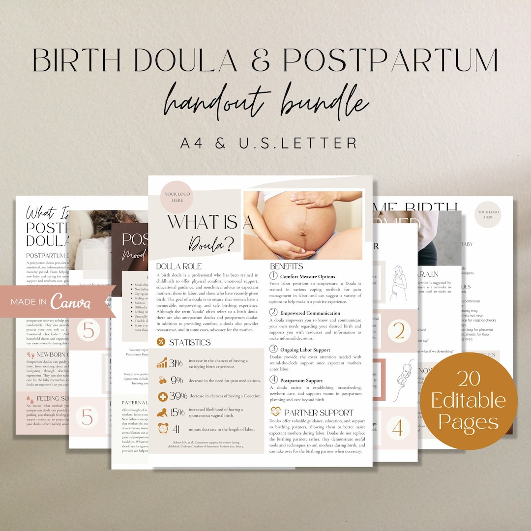 Birth and Postpartum Handout Bundle Birth Doula Handouts - Etsy