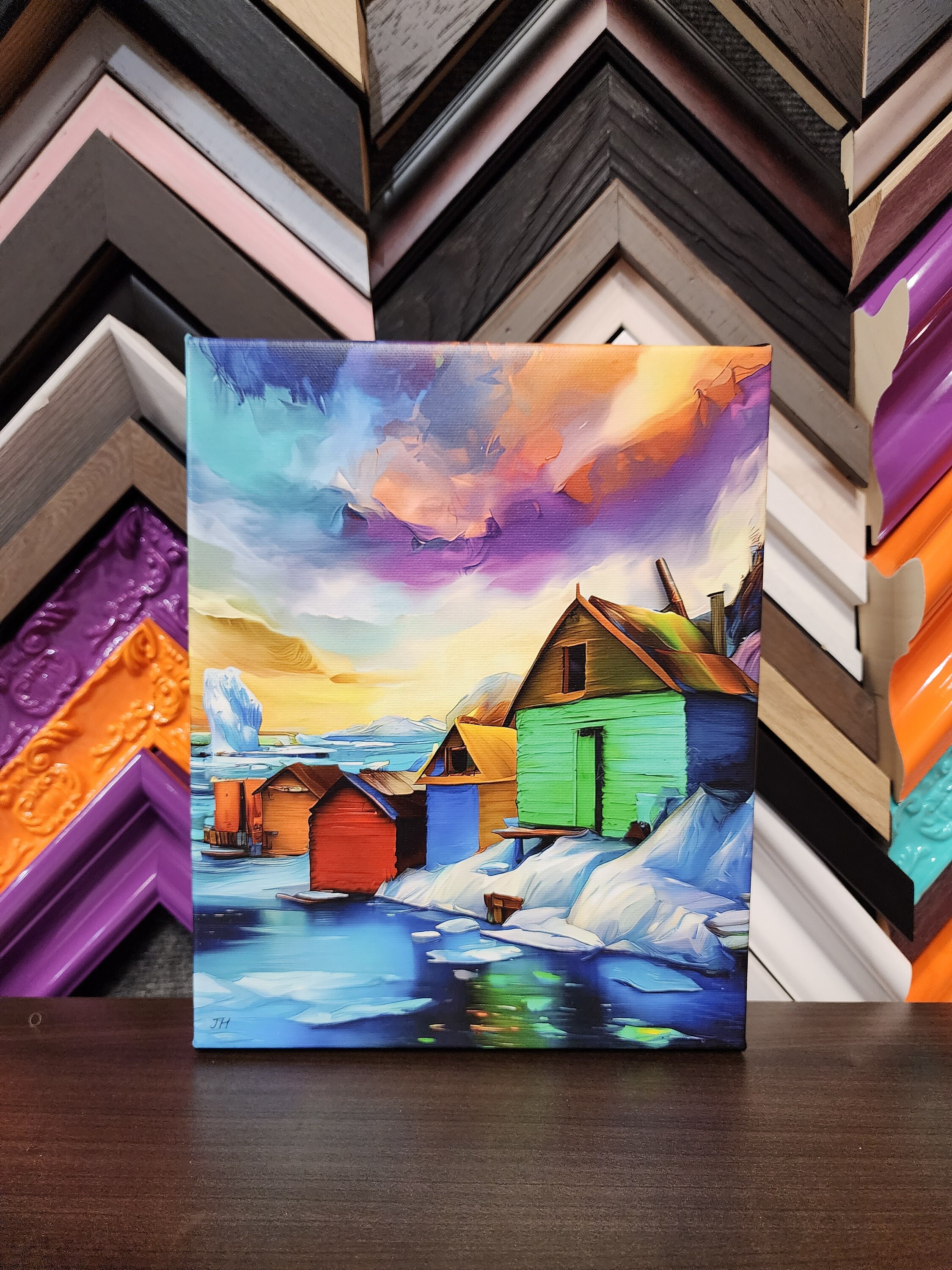 Fine Art Abstract Painting Canvas Print Newfoundland Art Puffin - Etsy