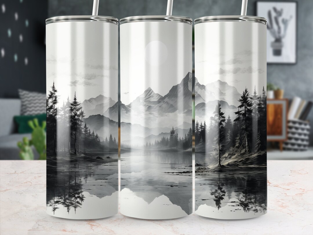 Winter Nature Seamless Landscape Tumbler Wrap Digital Download Scenic ...