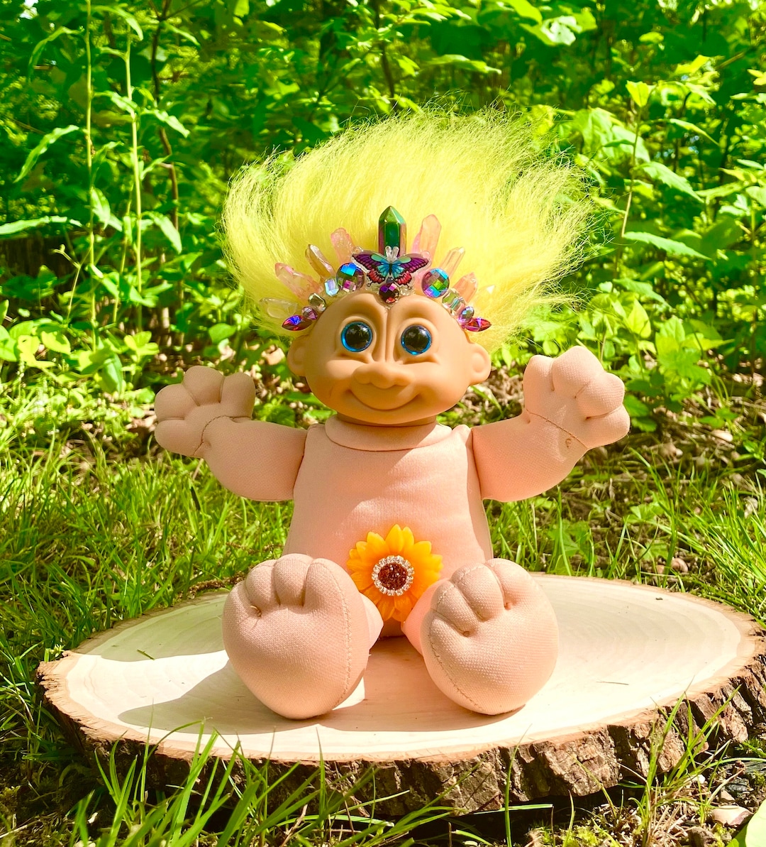 A Sunshine Troll Doll, Stuffed Troll Doll, Upcycled Vintage 1980’s ...