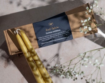 Floral Taper Candles Beeswax Tapers 100% Pure Beeswax Hand Dipped Stick ...