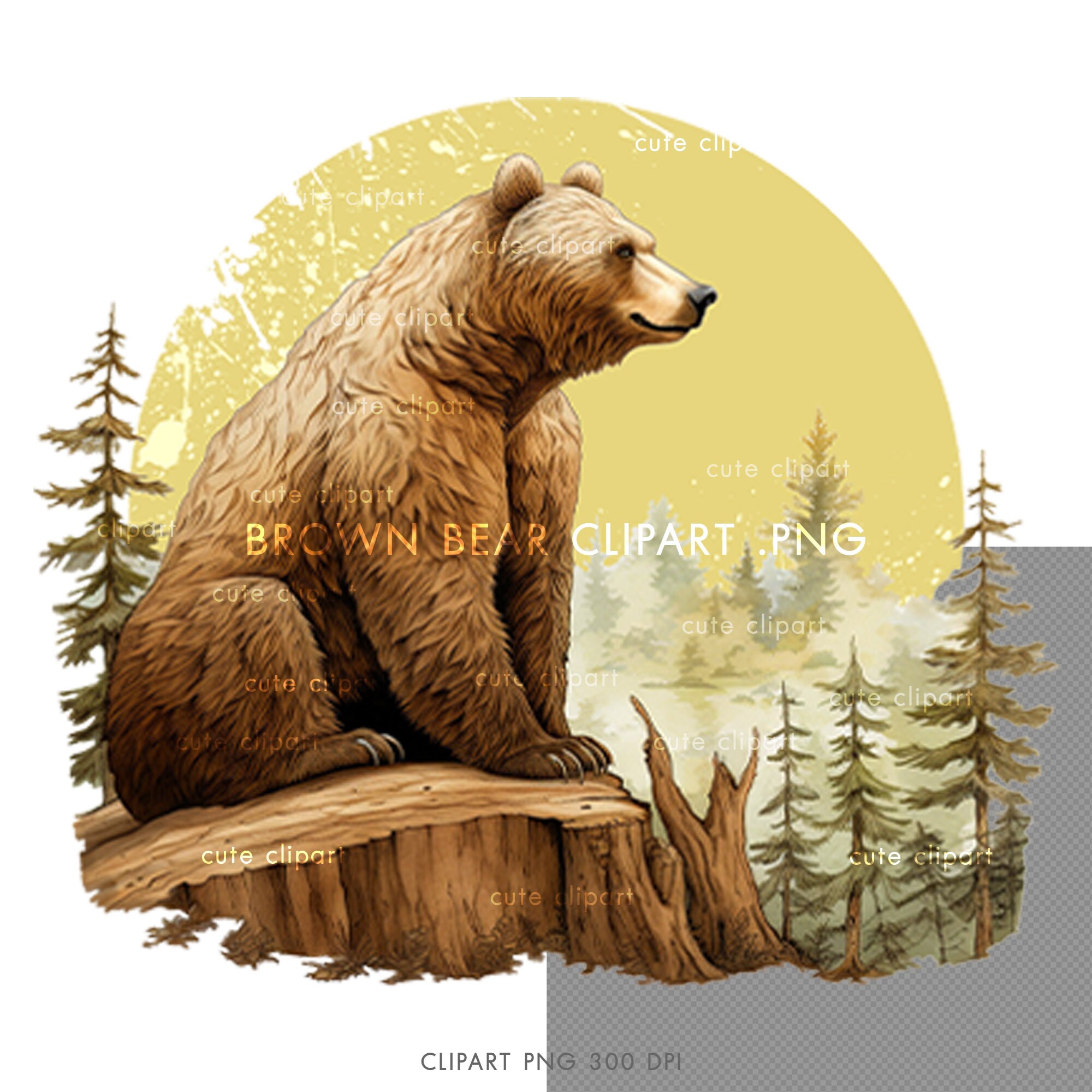Brown Bear Clipart. - Etsy