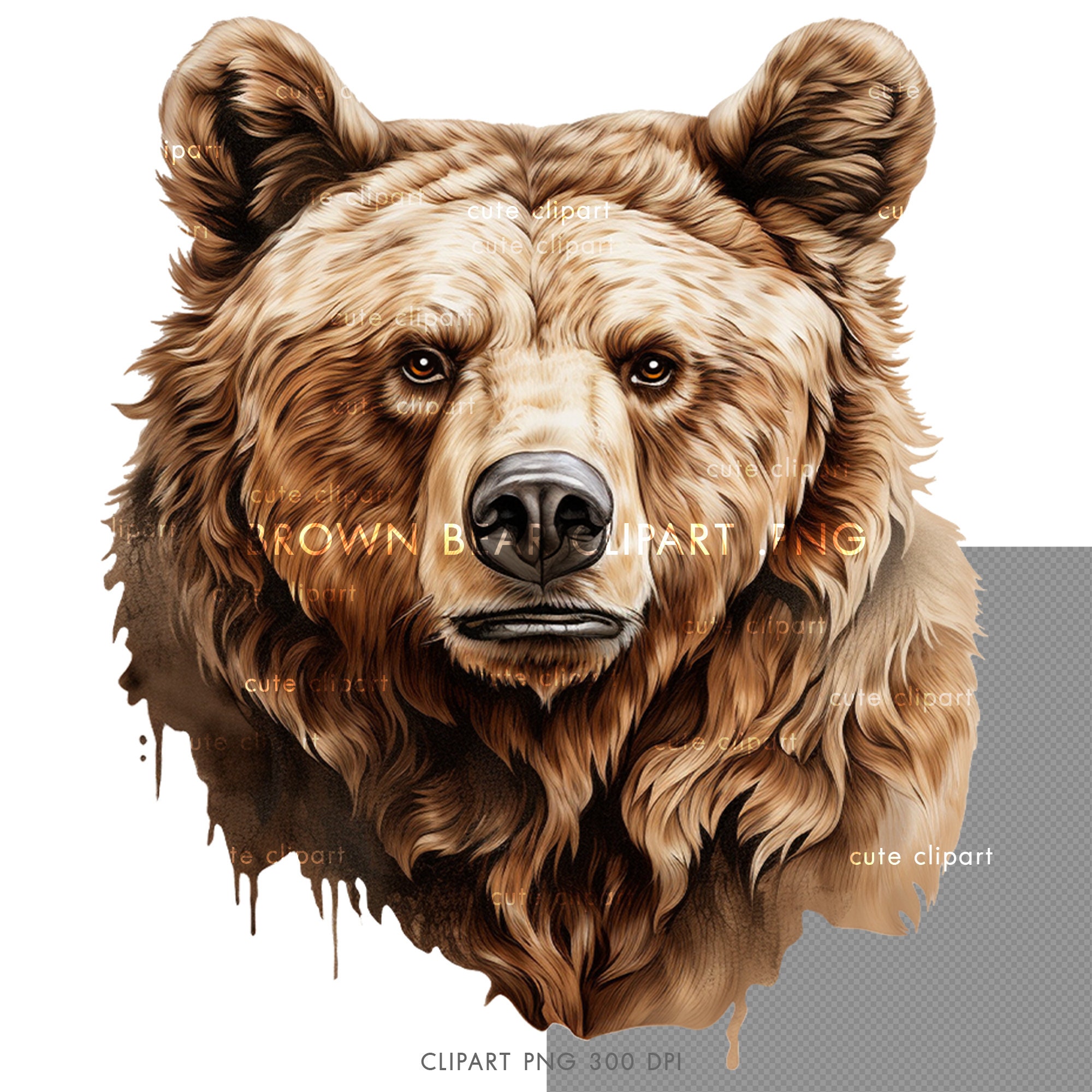 Brown Bear Clipart. - Etsy