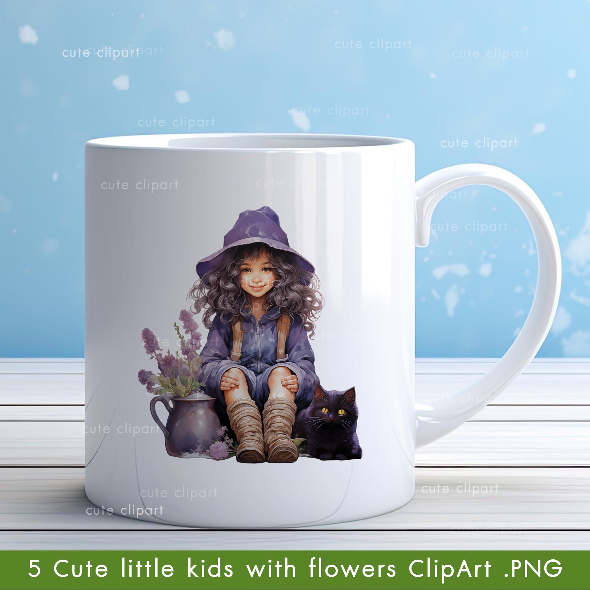 Cute Little Kids Digital Clipart Bundle High Quality PNG Witchcraft ...