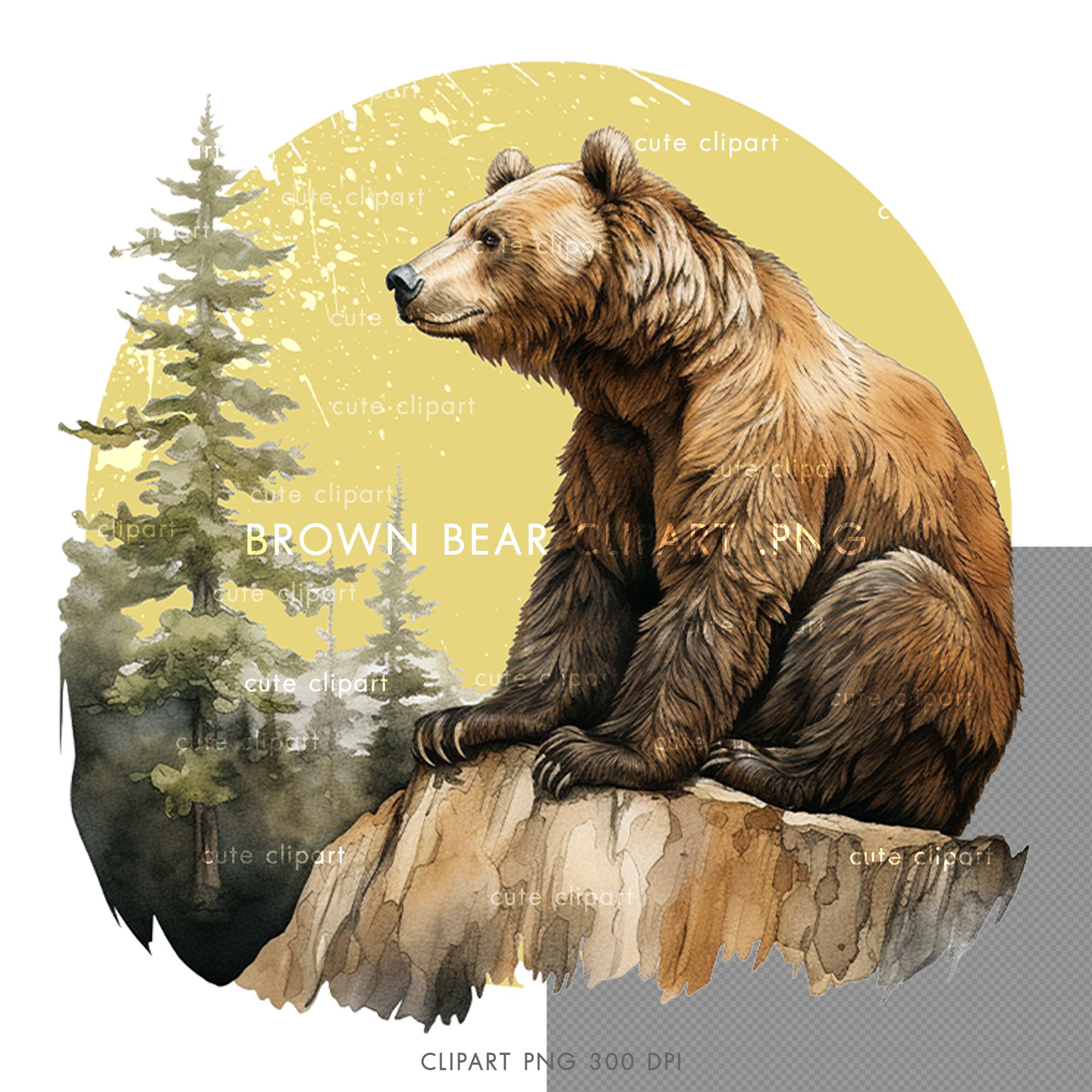Brown Bear Clipart. - Etsy