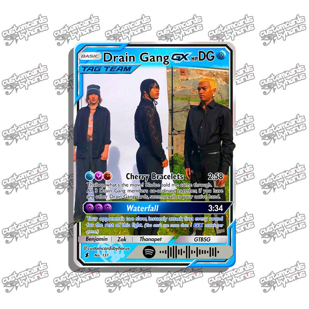 Drain Gang Holographic Pokémon Trading Card Bladee Ecco2k Thaiboy ...