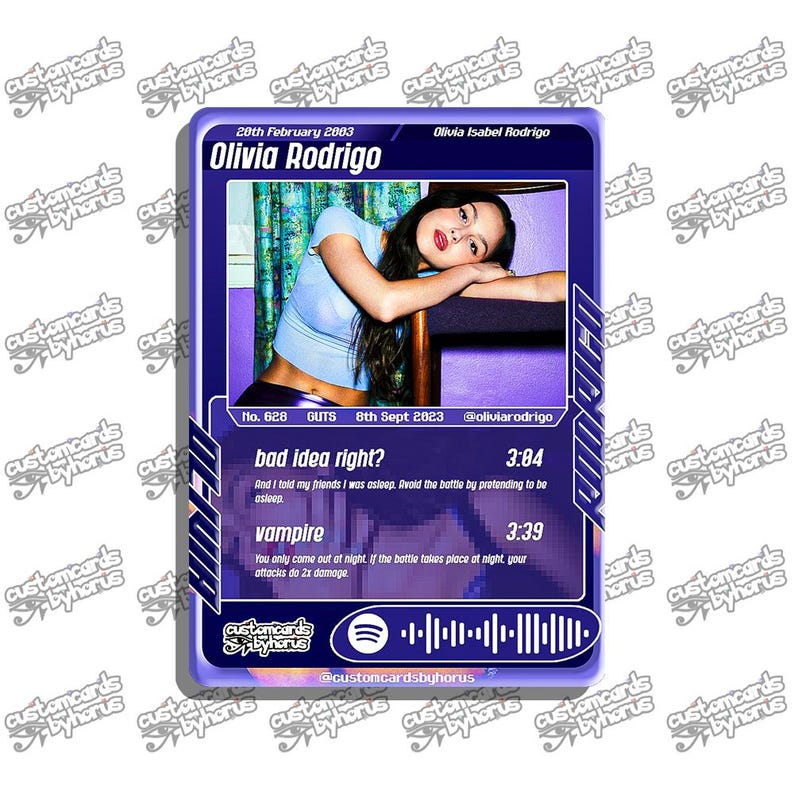 Olivia Rodrigo GUTS Holographic Pokémon Trading Card - Etsy