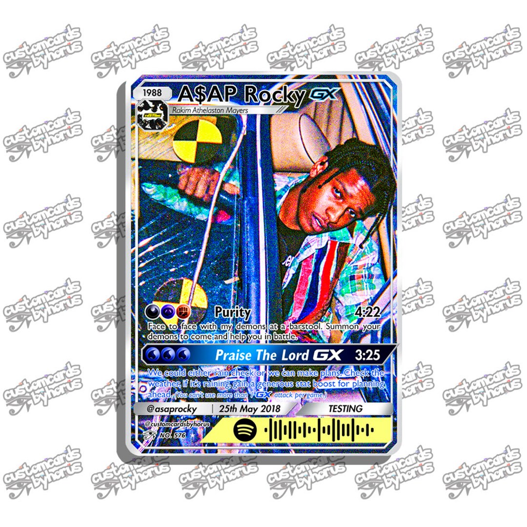 ASAP Rocky Holographic Pokémon Trading Card Testing - Etsy