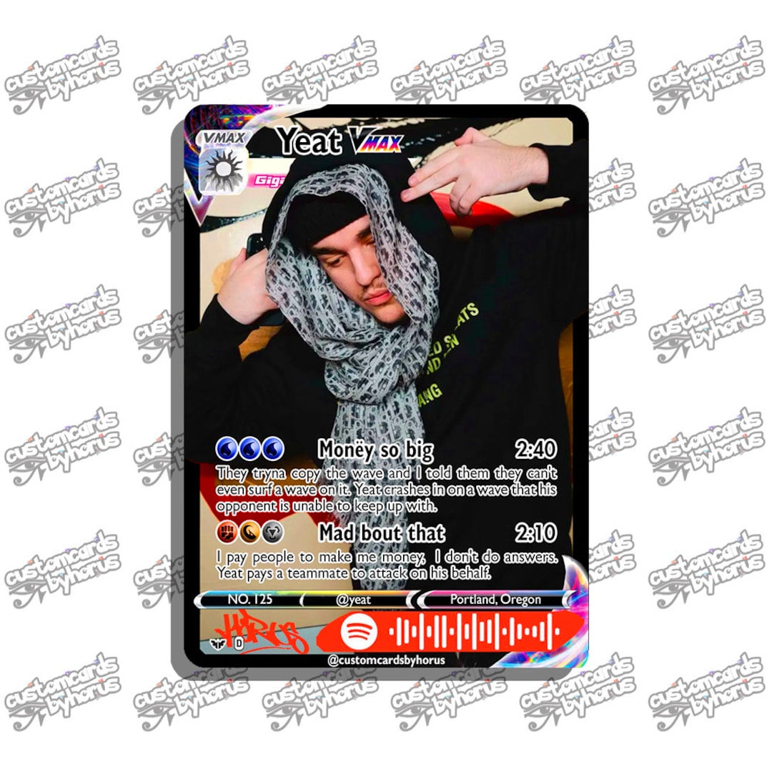 Yeat Holographic Pokémon Trading Card Opium 00pium - Etsy