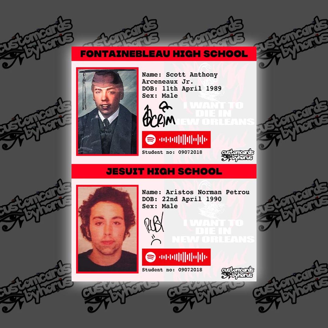 Suicideboys Custom School ID Cards G59 Ruby Da Cherry Scrim Grey 59 - Etsy