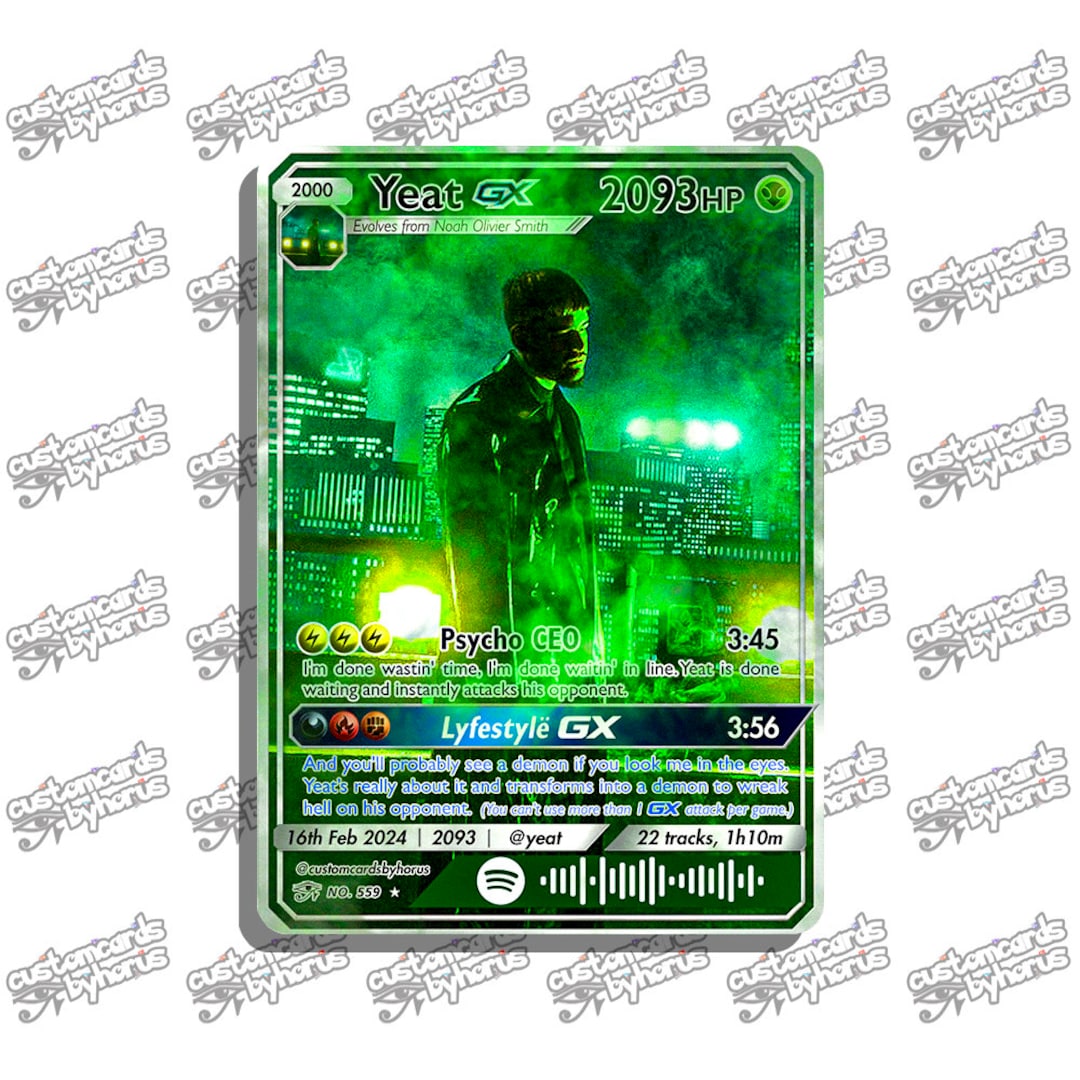 Yeat 2093 Holographic Pokémon Trading Card Opium 00pium - Etsy