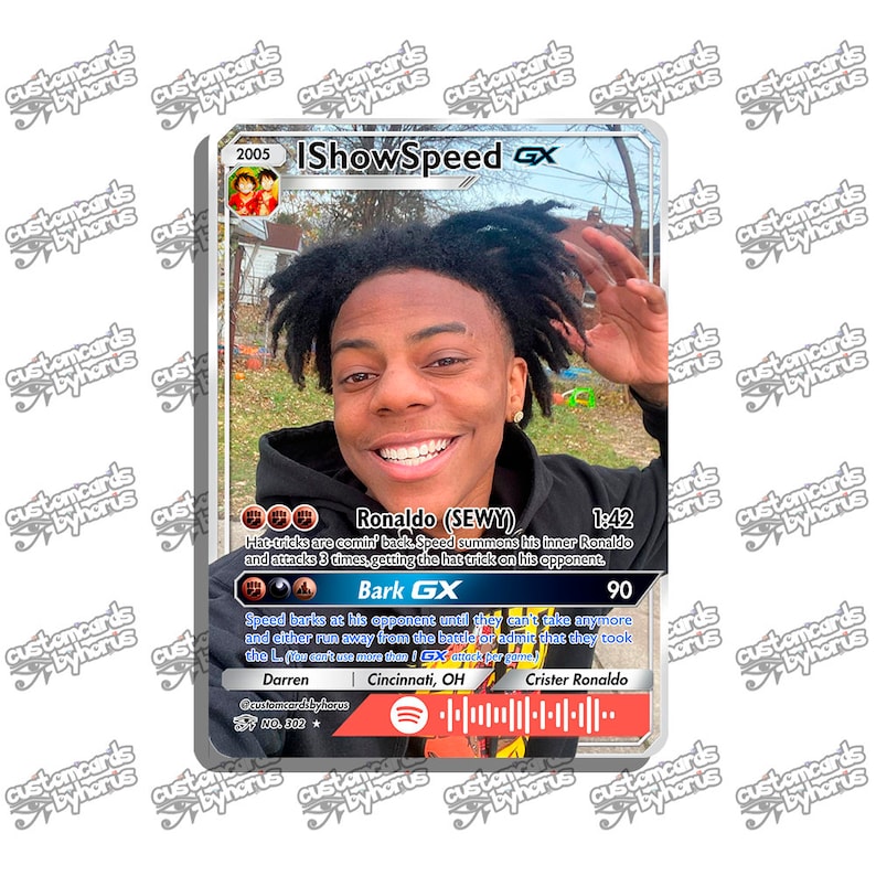 Ishowspeed Holographic Pokémon Trading Card Speed - Etsy UK