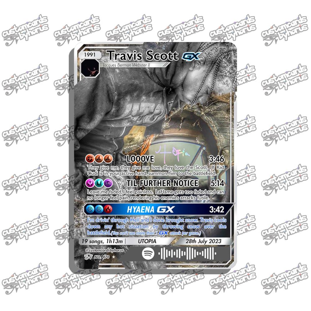 Travis Scott Holographic Pokémon Trading Card Laflame Astroworld Utopia ...