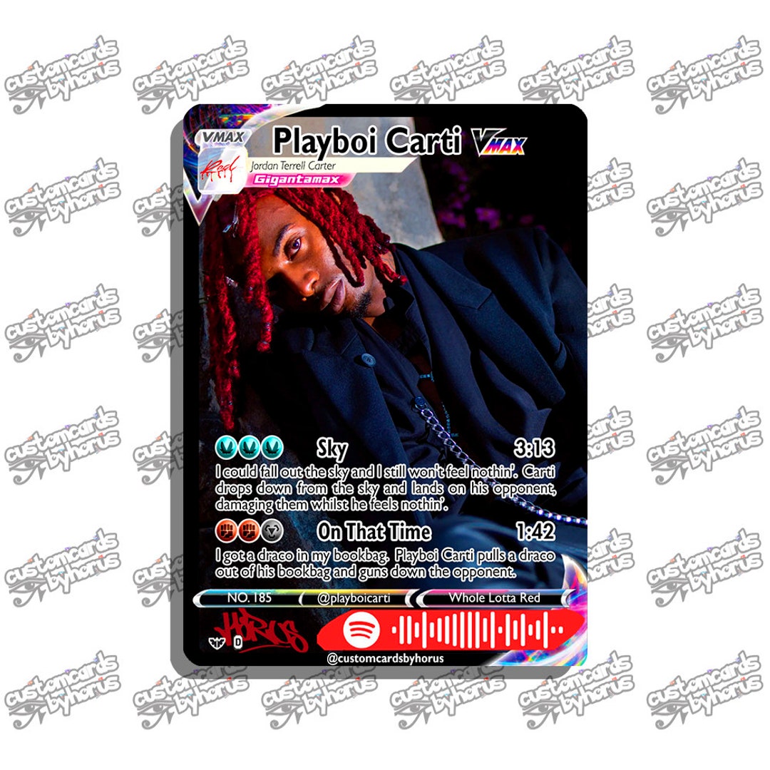 Playboi Carti Holographic Pokémon Trading Card WLR Whole Lotta Red ...