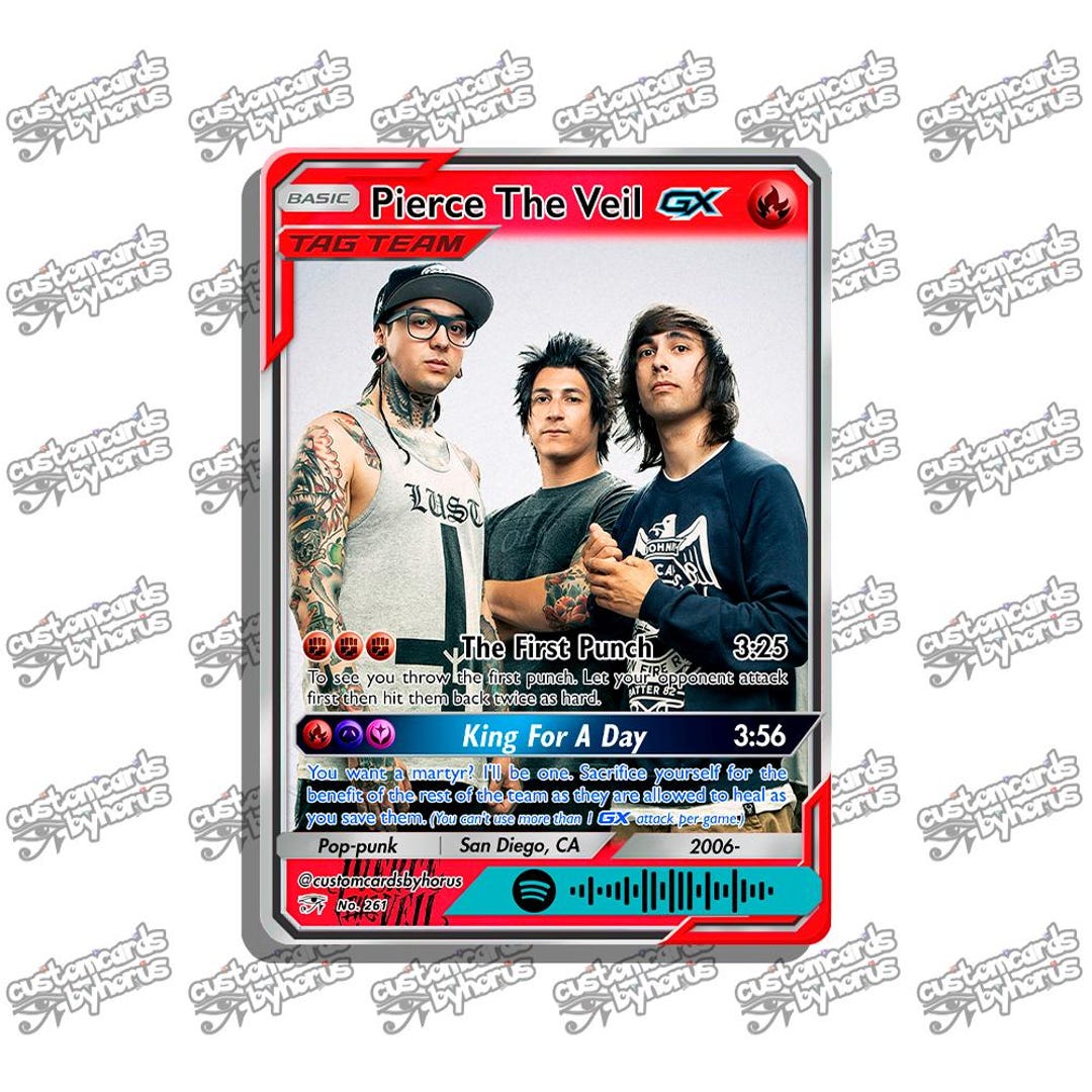 Pierce the Veil Holographic Pokémon Trading Card Emo Pop Punk Vic ...