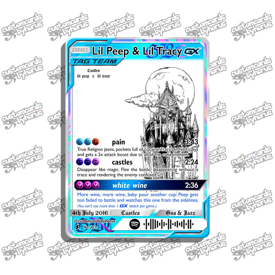 Lil Peep & Lil Tracy Castles Holographic Pokémon Trading Card - Etsy