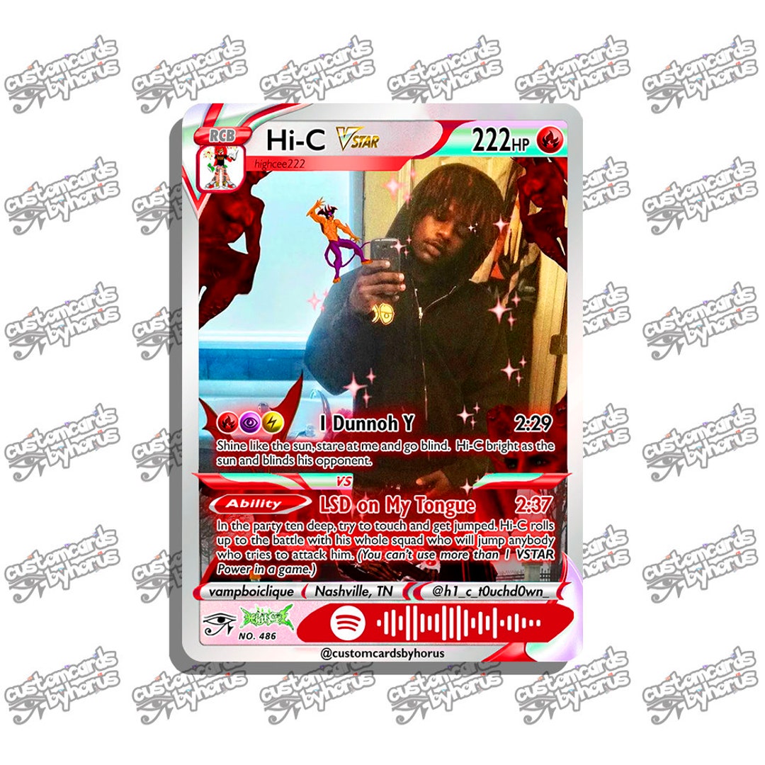 Hi-c Holographic Pokémon Trading Card RCB Reptilian Club Boyz - Etsy