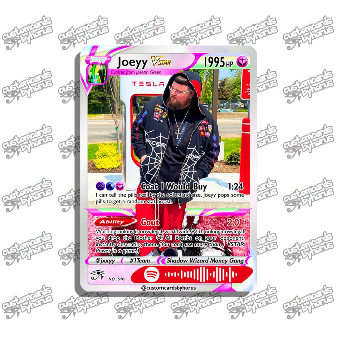 Joeyy Holographic Pokémon Trading Card 1team Shadow Wizard Money Gang ...
