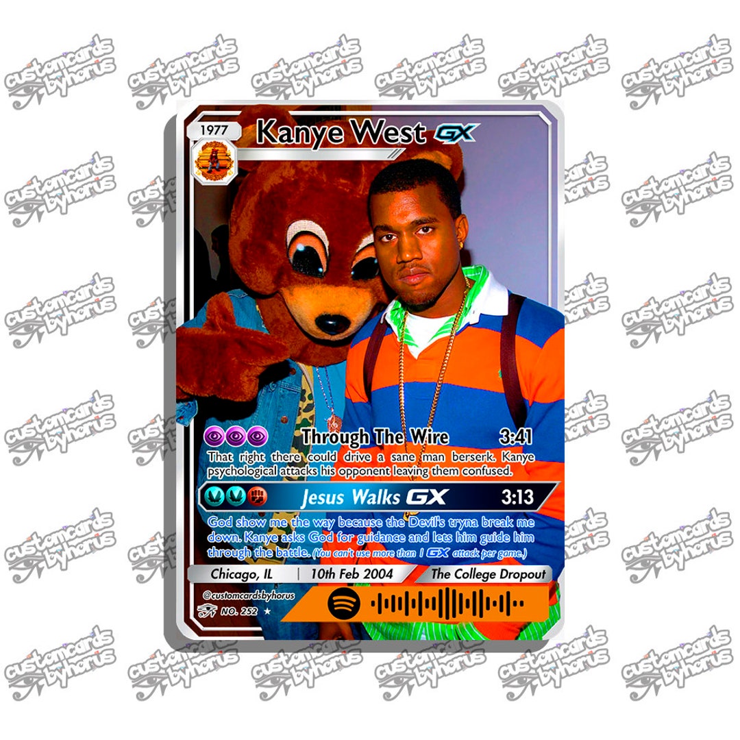 Kanye West the College Dropout Holographic Pokémon Trading Card - Etsy