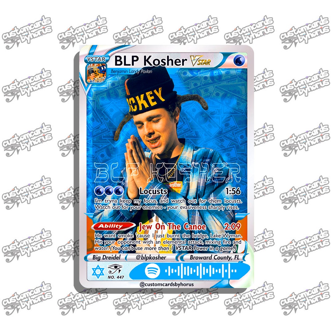 BLP Kosher Holographic Pokémon Trading Card - Etsy