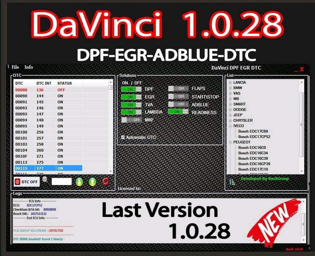 Davinci 1.0.28 2023 DPF EGR Adblue DTC Flaps Lambda Instant Download - Etsy