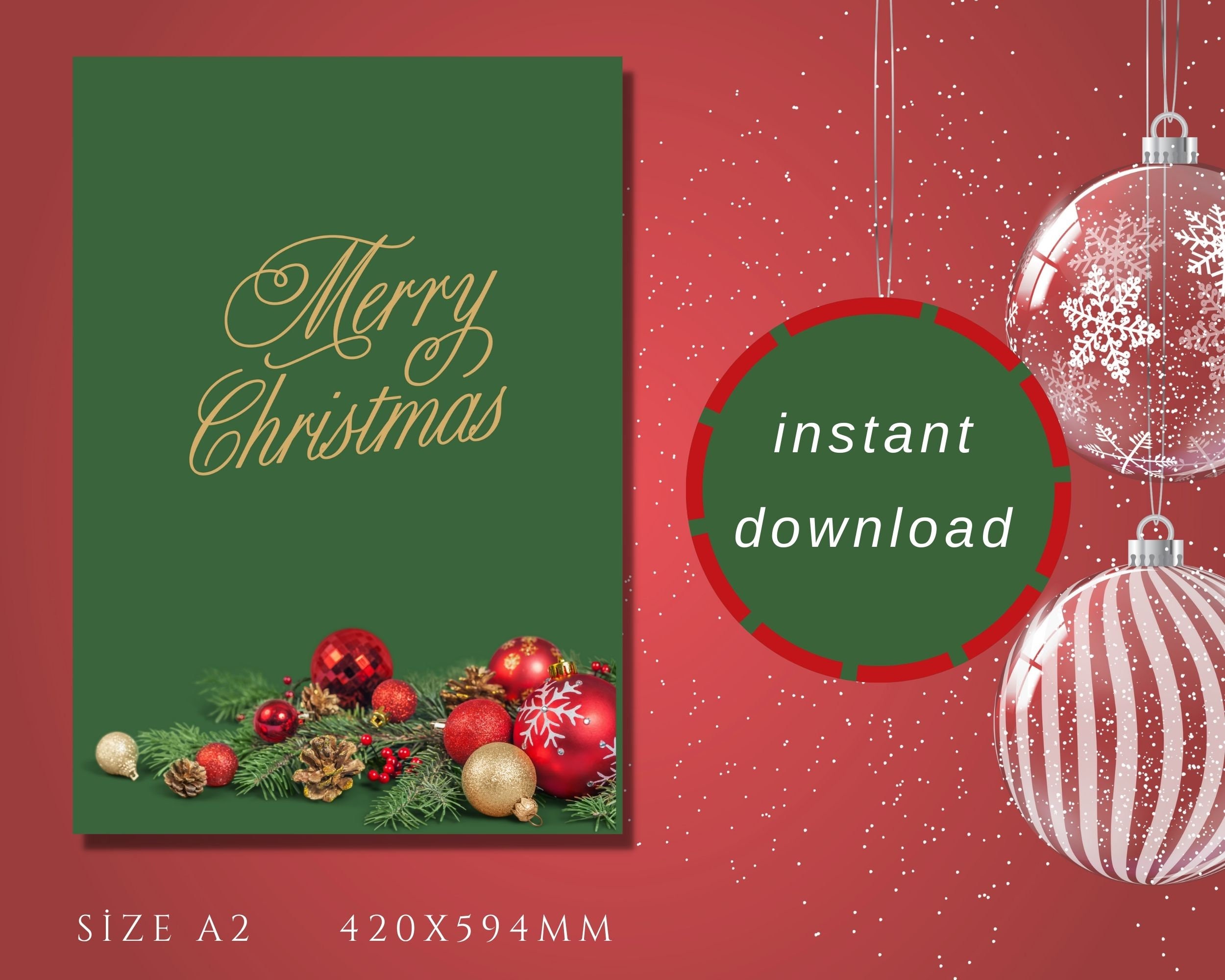 Congratulations Christmas, ınstand Download, Pdf,greeting Card, Party ...