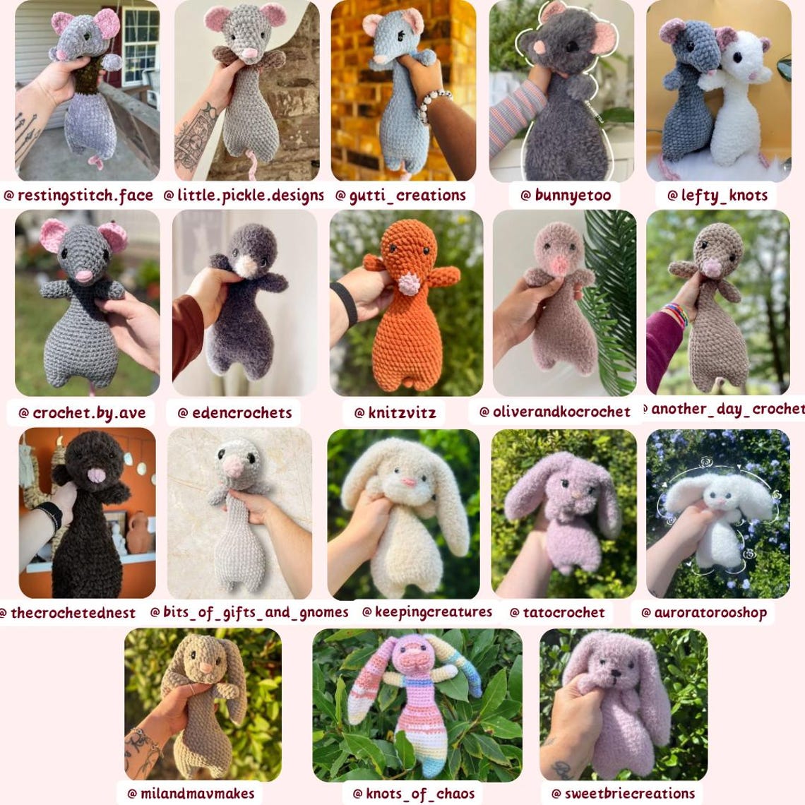 Big Floppy Animals - Crochet Pattern Bundle in English - Etsy
