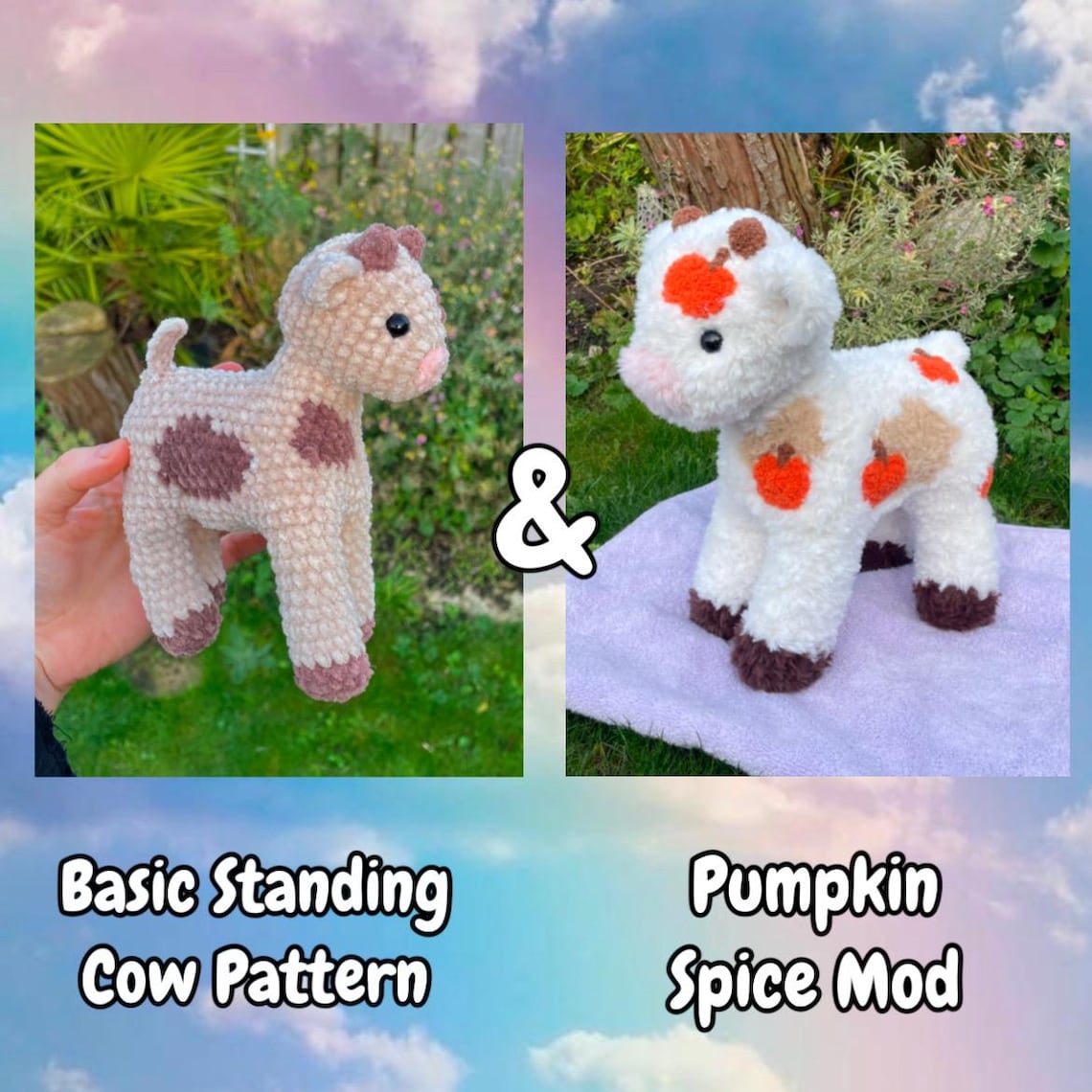 Crochet Pattern Bundle - Standing Cow Pattern + Pumpkin Spice Cow Mod ...