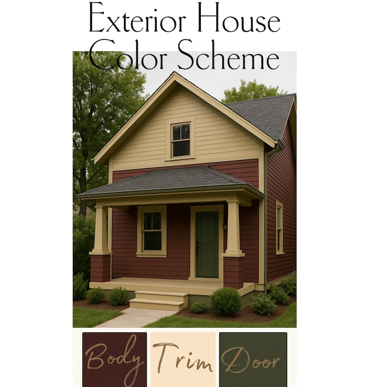 Rustic House Exterior Color Palette: Sherwin-williams Scheme (digital ...