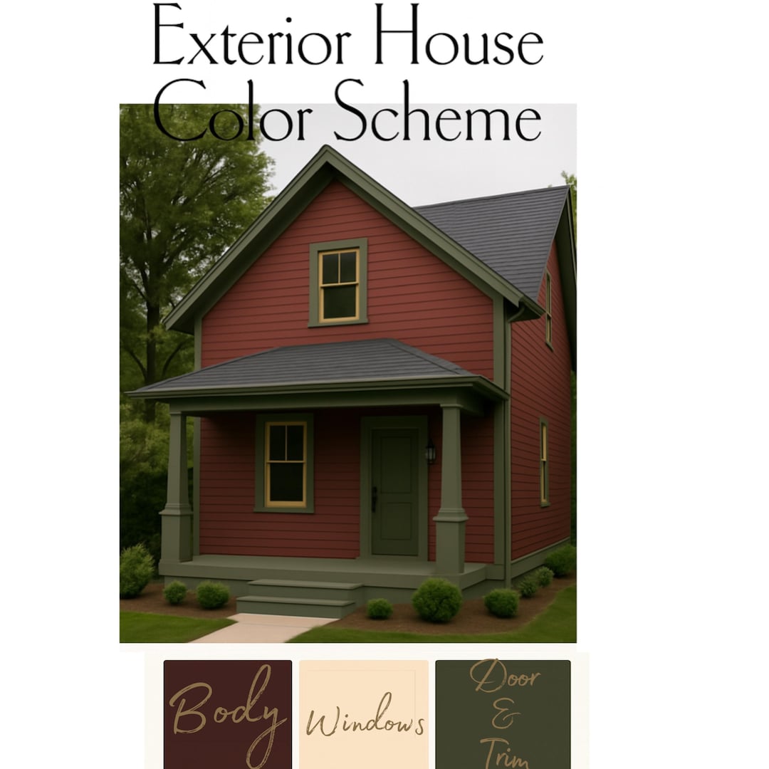 Rustic House Exterior Color Palette: Sherwin-williams Scheme (digital ...