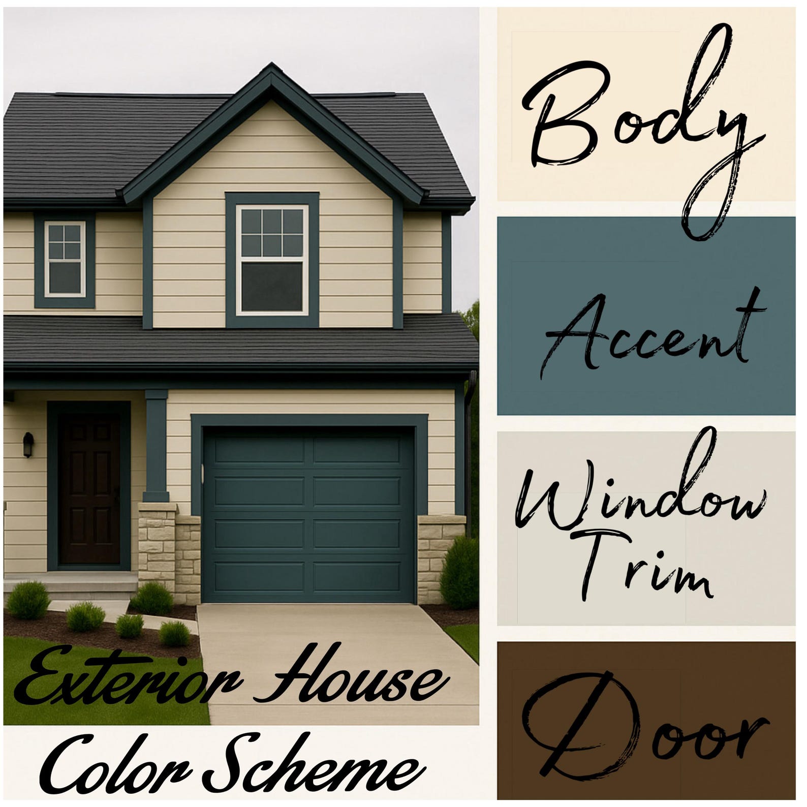 Modern Earthscape Exterior House Color Palette | Sherwin-williams Color ...