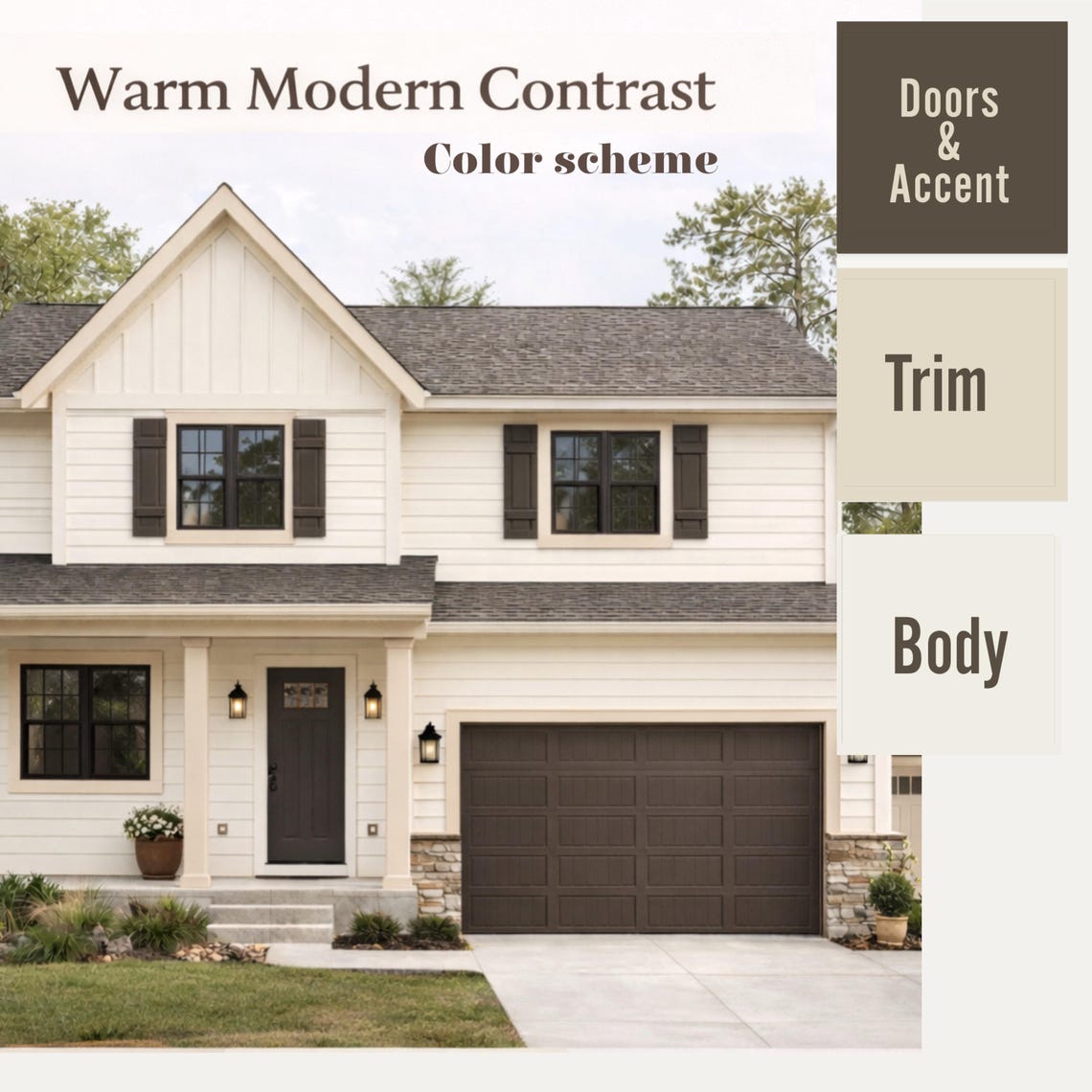 Neutral Exterior Color Scheme | Exterior Paint Guide | House Color ...