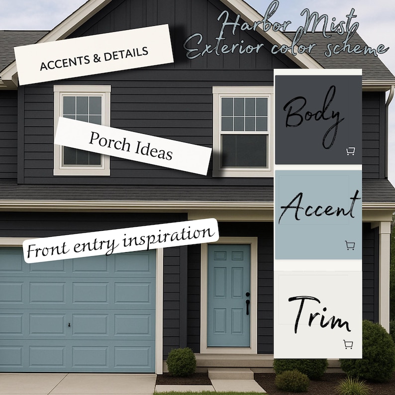 Harbor Mist Coastal Home Color Palette | Navy Blue, Mist Blue & White ...