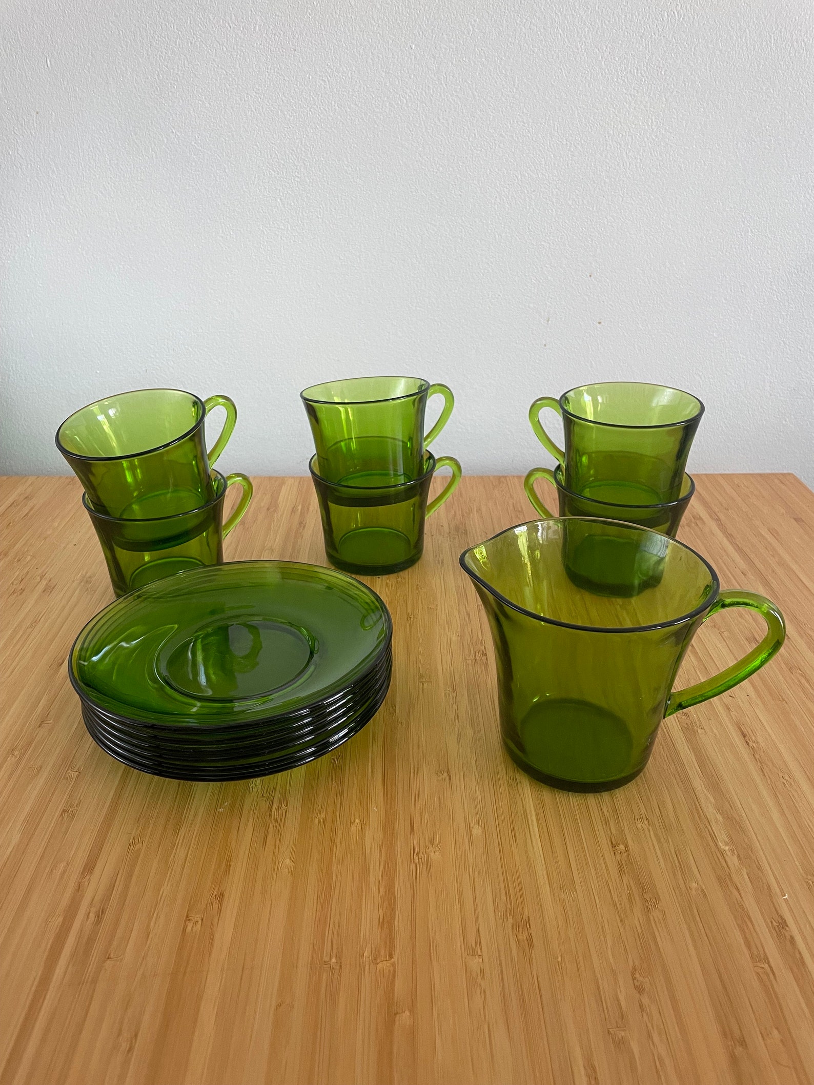 Vintage Duralex France Tea/coffee Set -6cup + 1 Jar - Etsy