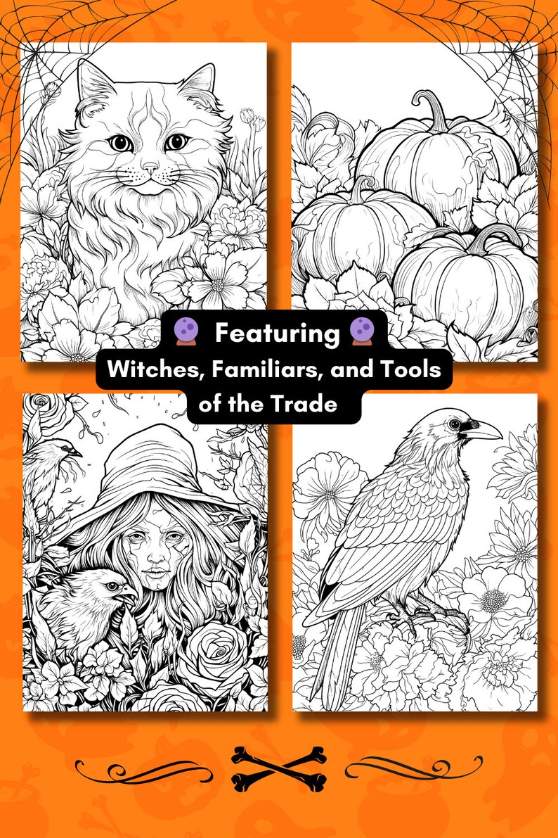 15 Witch Coloring Pages, Haunted Coven Printable Coloring Pages for ...