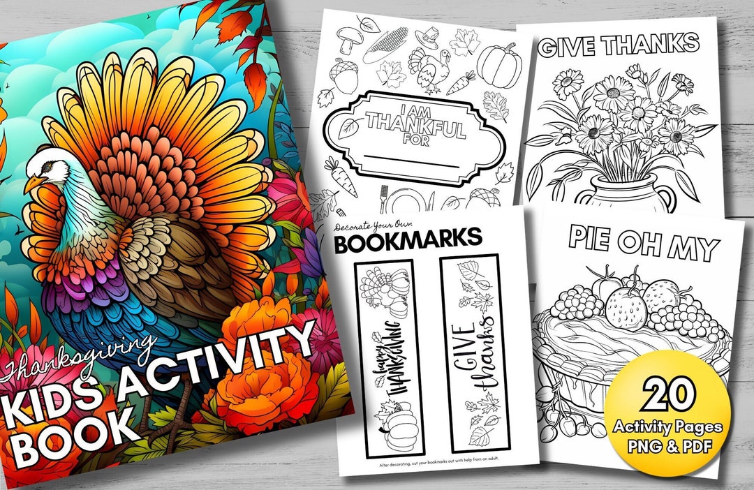 Thanksgiving Activity Pack for Kids, 20 Printable Kids Activity Pages ...