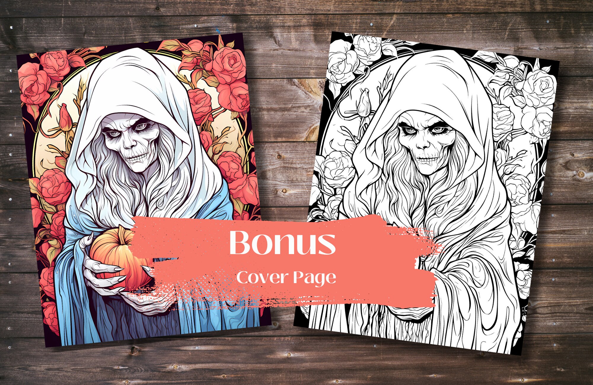 Haunted Coven: 16 Coloring Pages for Adults Featuring - Etsy