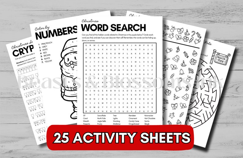 35 Christmas Activities for Kids, Printable Christmas Coloring and ...