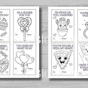 28 Printable Kids Valentine's Day Coloring Cards, Funny Valentines and ...