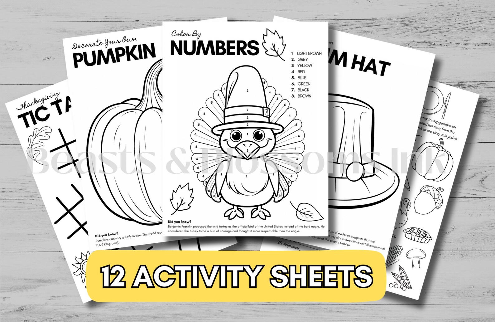Thanksgiving Activity Pack for Kids, 20 Printable Kids Activity Pages ...