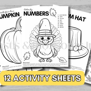 Thanksgiving Activity Pack for Kids, 20 Printable Kids Activity Pages ...