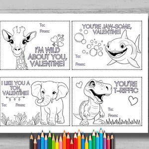 28 Printable Kids Valentine's Day Coloring Cards, Funny Valentines and ...