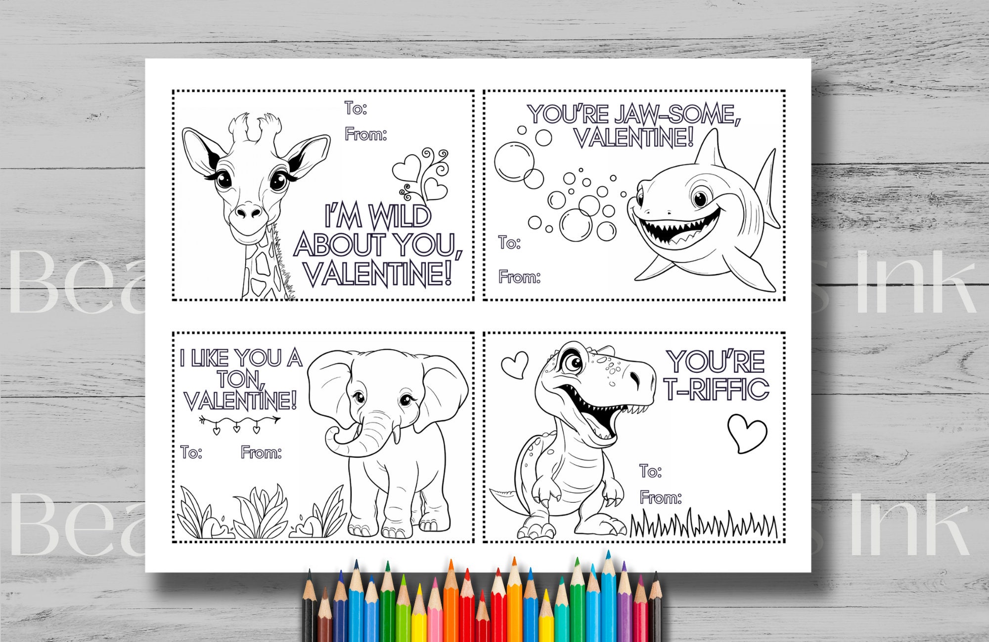 28 Printable Kids Valentine's Day Coloring Cards, Funny Valentines and ...