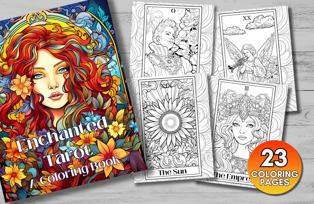 Enchanted Tarot: 23 Coloring Pages for Adults, Major Arcana Tarot Cards ...