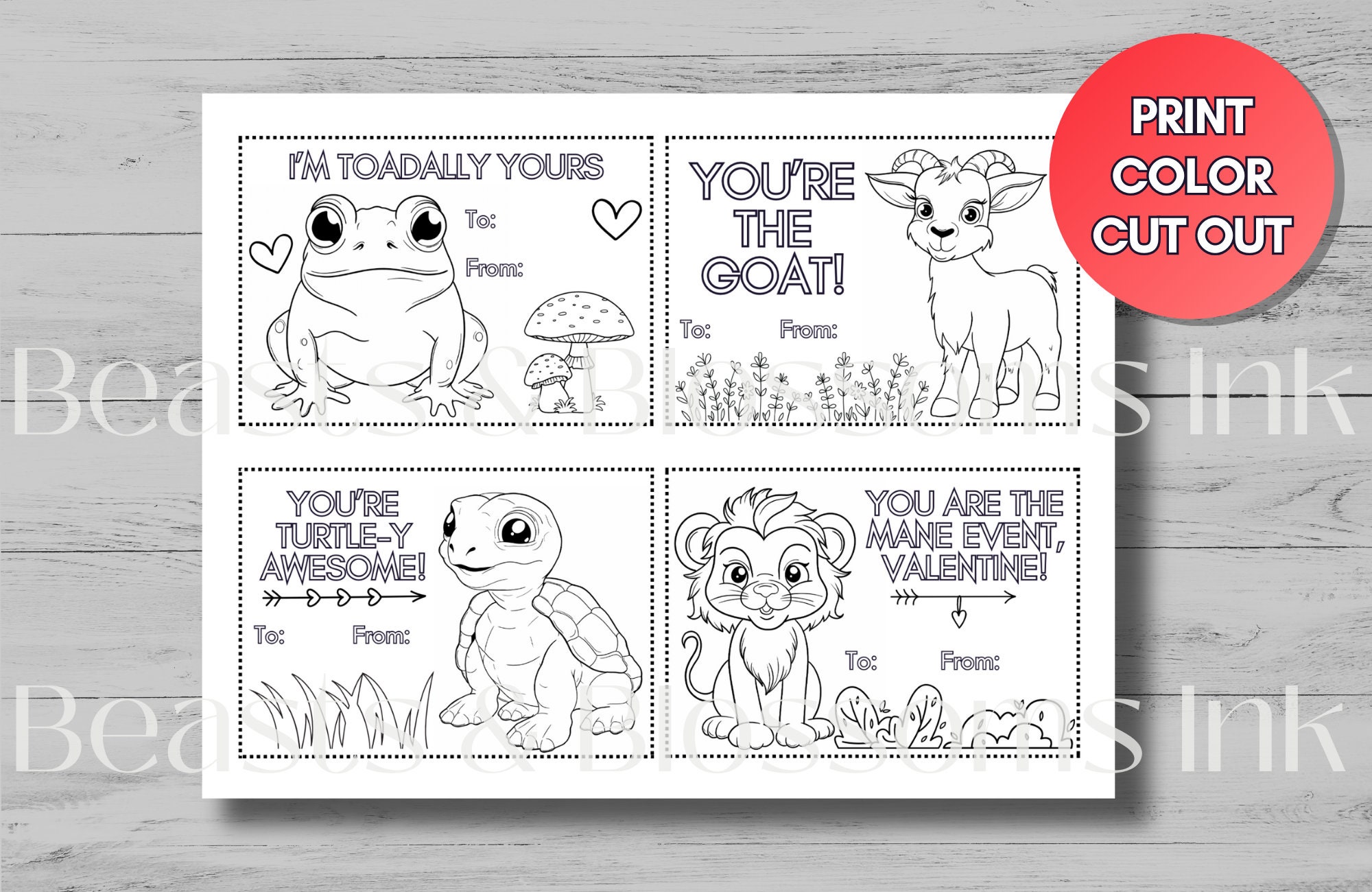 28 Printable Kids Valentine's Day Coloring Cards, Funny Valentines and ...