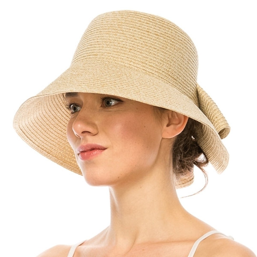 Washable and Packable! This Stylish Sun Hat With a Split Back and Bow ...