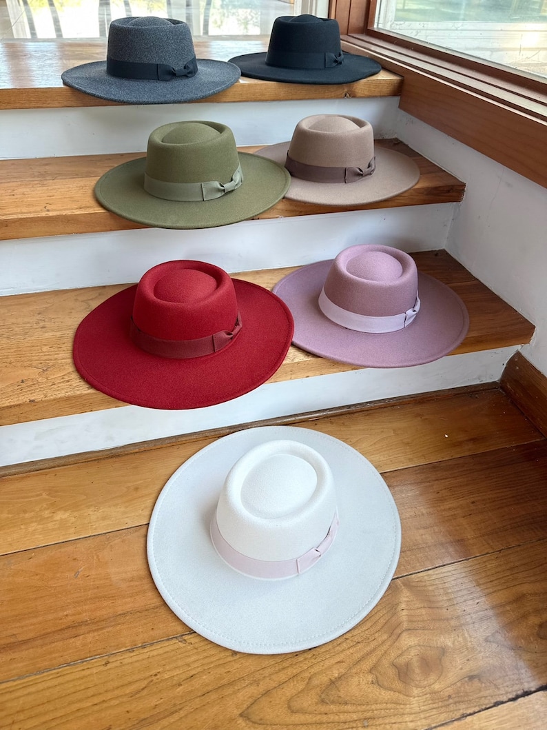 Vegan Felt Panama Hat: Wide Brim, Leather-look Band, Adjustable 57cm - Etsy