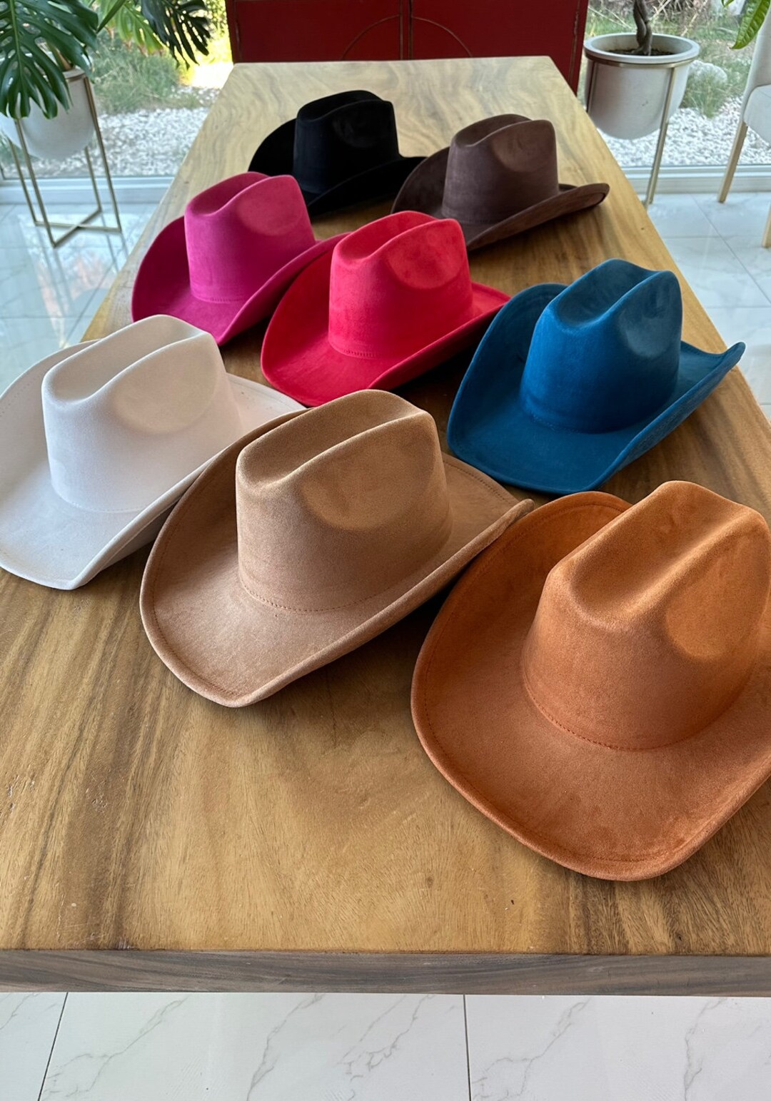 Vegan Suede Cattleman Cowboy Hat , Stiff, Flat Brim. Stylish Hat ...