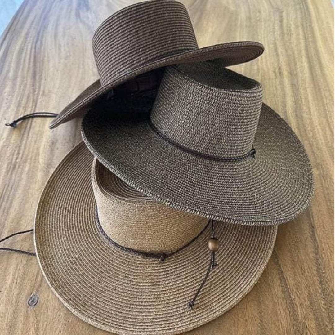 Wide Brim Straw Boater Hat: UPF 50+ Unisex Sun Hat With Chin Cord - Etsy